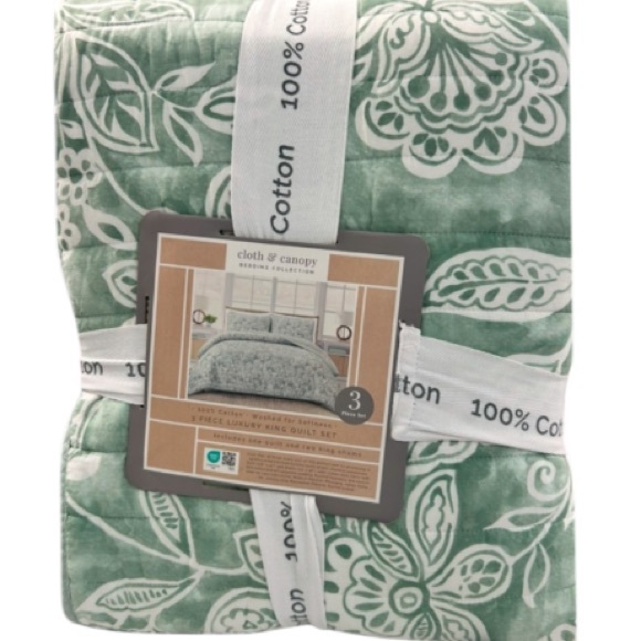 Cloth & Canopy | Bedding | Cloth Canopy Green And White Floral Luxury ...